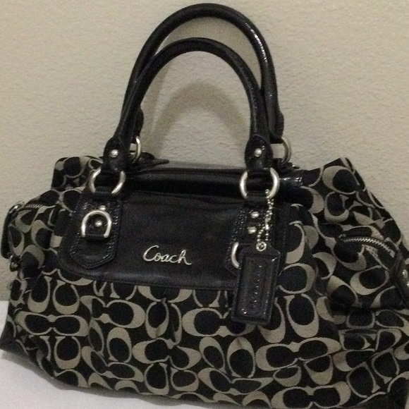 Coach | Bags | Coach Black Logo Bag Lg | Poshmark